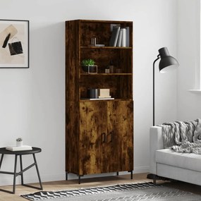 vidaXL Skříň highboard 69,5 x 34 x 180 cm kompozitní dřevo [3189258] Barva: kouřový dub