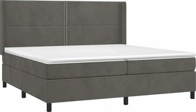 Box spring postel s matrací tmavě šedá 200x200 cm samet 3132640
