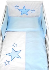 Baby Nellys Mantinel s povlečením Baby Stars  - modrý Velikost povlečení: 120x90