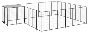 Psí kotec černý 12,1 m² ocel 3082213