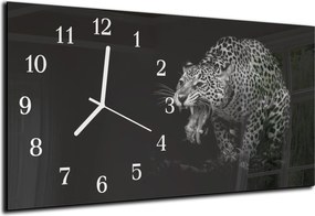 moderní skleněné hodiny tiché 60x30 cm gepard