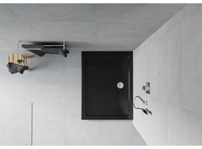 Mexen SLIM - Obdélníková sprchová vanička 120x80x5cm + chromový sifon, černá, 40708012
