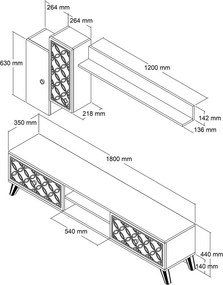 Televizní stěna Classe Walnut and Chalcedony