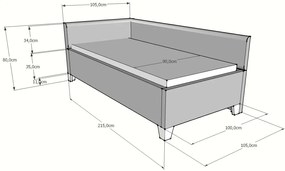 MRAVA, s.r.o. Rohová čalouněná postel LYRA