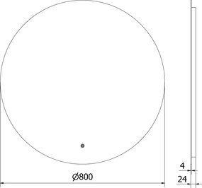 Mexen Erg osvětlené koupelnové zrcadlo, kulaté 80 cm, LED 6000K, proti mlžení - 9823-080-080-611-00