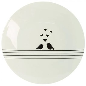 Porcelánový jídelní talíř s ptáčky Love Birds – 26x2 cm