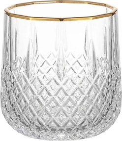 Elegantní sklenice na vodu se zlatým okrajem - Ø 8*9 cm / 250 ml