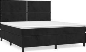 Box spring postel s matrací černá 180x200 cm samet 3142979