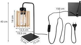 Stolní lampa TIMBER 7, 1x dřevěné stínítko