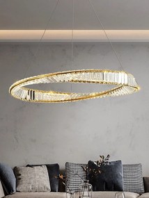 Křišťálový závěsný LED lustr APP1202-CP 78 cm zlatý/neutrální bílá
