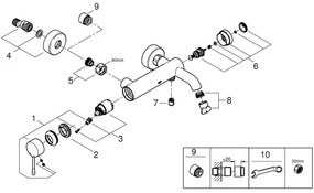 GROHE 33624GN1 - Vanová baterie ESSENCE 193 mm zlatá