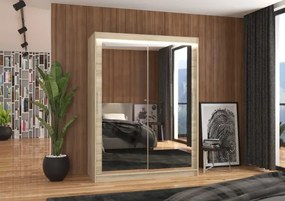 Posuvná skříň se zrcadlem a LED osvětlením PERMO 150