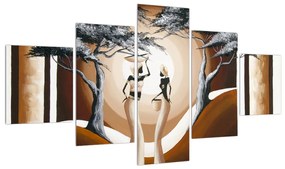 Orientální obraz dvou žen a stromu  (125x70 cm)