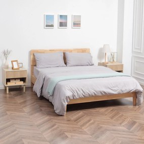 HOMCOM Sada 2 nočních stolků s šuplíky a policemi, moderní boční stolek do ložnice a obývacího pokoje, rozměry 47 x 50 cm, přírodní dřevěná úprava
