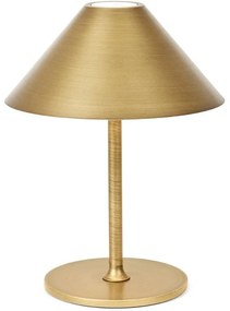 OnaDnes -20% Zlatá plastová nabíjecí stolní LED lampa Halo Design Hygge 19,5 cm