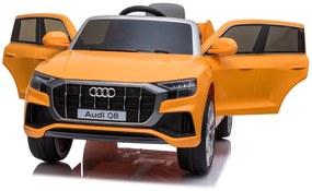 Dětské elektrické autíčko s dálkovým ovládáním BestBerg BBCC-70O – Audi Q8 / nosnost 30 kg / Li-Ion baterie / oranžová