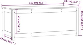 vidaXL Úložný box 110 x 50 x 45,5 cm masivní borové dřevo [823543] Barva: Černá