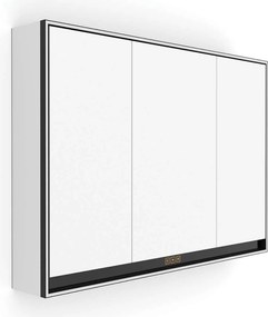 Nimco GA 1 - Zrcadlová skříňka s LED osvětlením, 70x100x15 cm, 3 dvířka, matná černá GAC 10004VX-90