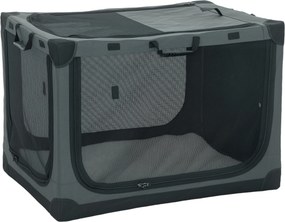 PawHut Skládací přepravka pro psy Přepravní box pro psy s polštářem Odnímatelný pratelný potah z tkaniny Oxford pro psy do 30 kg Armádní zelená