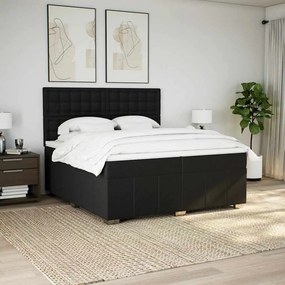 Box spring postel s matrací černá 200x200 cm textil 3294091