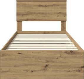 Rám postele s čelo Dub artisan 90 x 190 cm Kompozitní dřevo 3410957