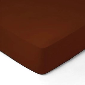 DekorTextil Jersey napínací prostěradlo tmavě hnědá ROZMĚR: (š/d/v) 100 x 200 x 20 cm