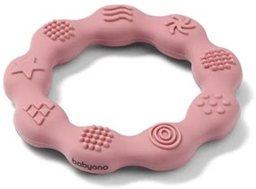 Silikonové kousátko BabyOno - Kroužek, růžové