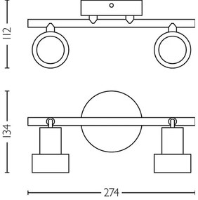 Philips - Bodové svítidlo CONDUIT 2xGU10/5W/230V černá/mosaz
