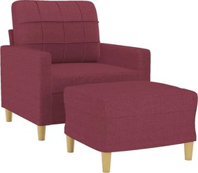 Křeslo s podnožkou vínové 60 cm textil 3200999