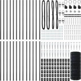 Evropský plot se hroty 50 x 0,4 m Ocel potažená PVC Šedá 3350697