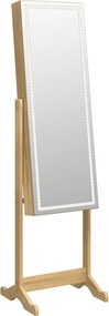 vidaXL Zrcadlová šperkovnice s LED světly volně stojící [353264] Barva: Bílá