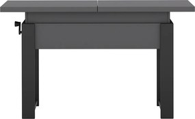 Rozkládací polohovací konferenční stolek HOGO 3v1 | 120-157x62,5-74,5x67 cm | síla horní desky 32 mm | tmavě šedá/černé nohy