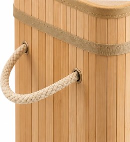 koš na prádlo, 72 l, bambus/látka, přírodní/krémová, Dekorino KP20260006