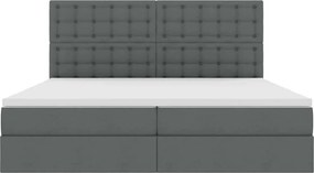 Postel s úložným prostorem a matrací Tmavě šedá 200 x 200 cm 3371929