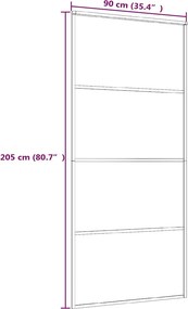 Posuvné dveře mléčné ESG sklo a hliník 90 x 205 cm černé 151659