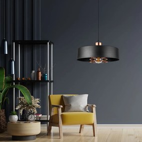 Toolight, závěsné svítidlo 1xE27 APP1246-1CP, černá-růžové zlato, OSW-14036