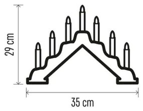 Vánoční osvětlení EMOS DCAW11 ZY1953 LED svícen přírodní 2xAA teplá bílá s časovačem