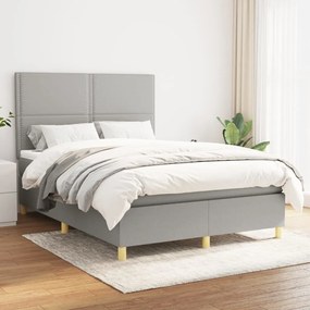 Box spring postel s matrací světle šedá 140 x 200 cm textil,  3142257