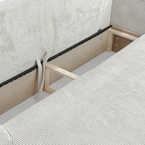 Rohová rozkládací sedačka VELLUTTO - hnědá - manšestr