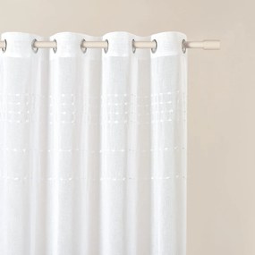 Kvalitní bílý závěs Marisa se stříbrnými průchodkami 300 x 250 cm