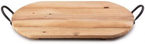 Mondex Dřevěný podnos s držadly LOGAN 54x29 cm