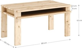 Konferenční stolek z borovicového dřeva ve světle přírodní barvě 50x80 cm Tuck – Karup