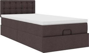 Osmanský postel s matrací tmavě šedá 90x200 cm textil 3311597