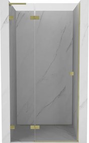 Mexen, Mexen Lunar L sprchové dveře 90 cm, transparentní, broušené zlato - 834L-090-000-55-00-L