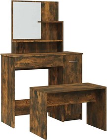 Toaletní stolek sada kouřový dub 86,5 x 35 x 136 cm 3114152