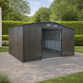 Zahradní domek BestBerg BBSH-1113WT / 13,3 m² / 342,5 x 389 x 202 cm / bílé dřevo/taupe