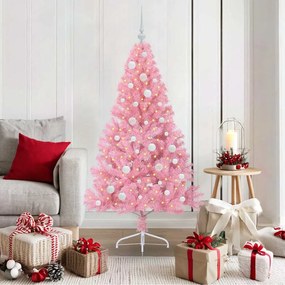 Umělý osvětlený vánoční stromeček Růžová 150 cm PVC 3397066