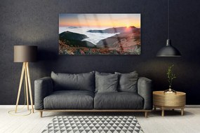 akrylový obraz Hory Mraky Slunce Krajina 120x60 cm
