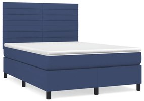 Box spring postel s matrací modrá 140x200 cm textil,  3141863