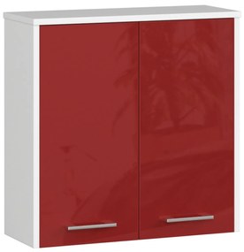 Závěsná koupelnová skříňka Fin 60 cm bílá/červená lesk